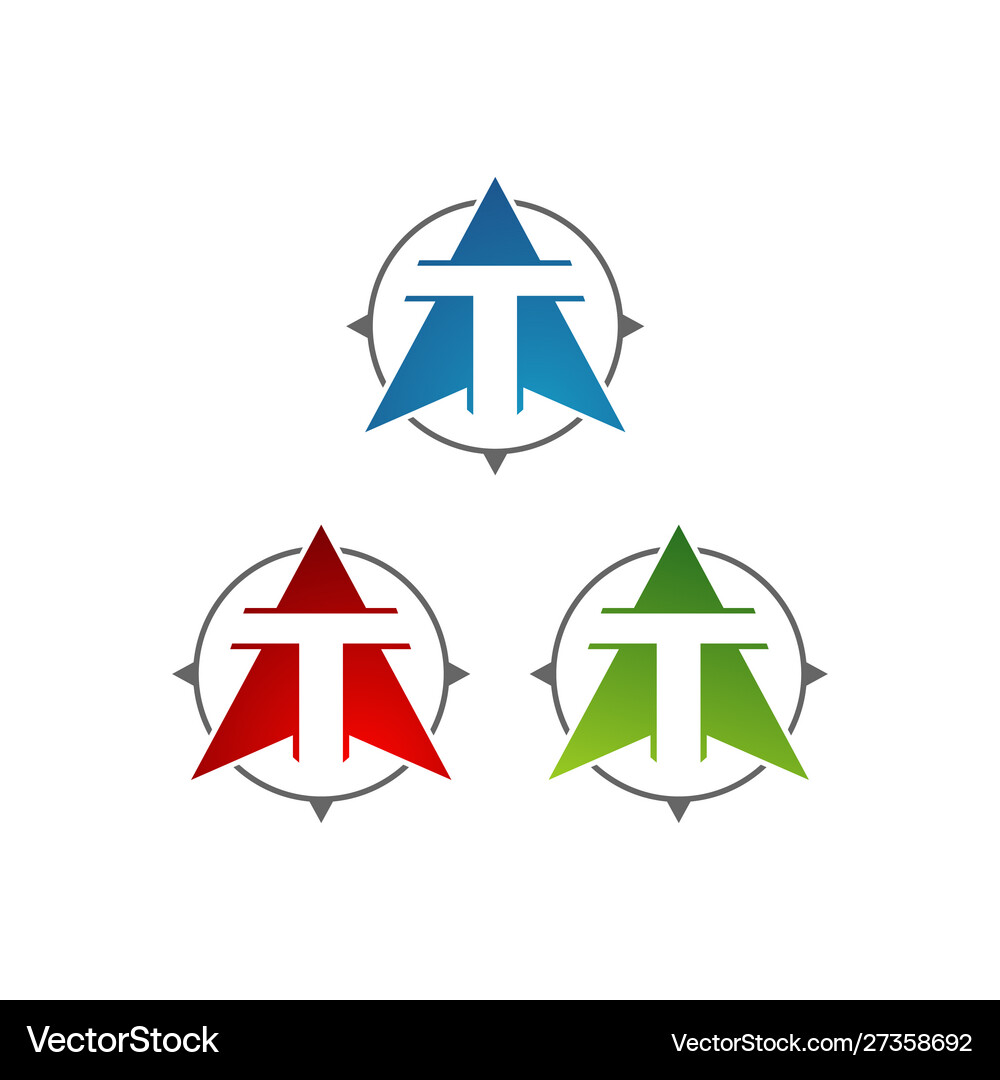 Set letter t logos modern logo design Royalty Free Vector