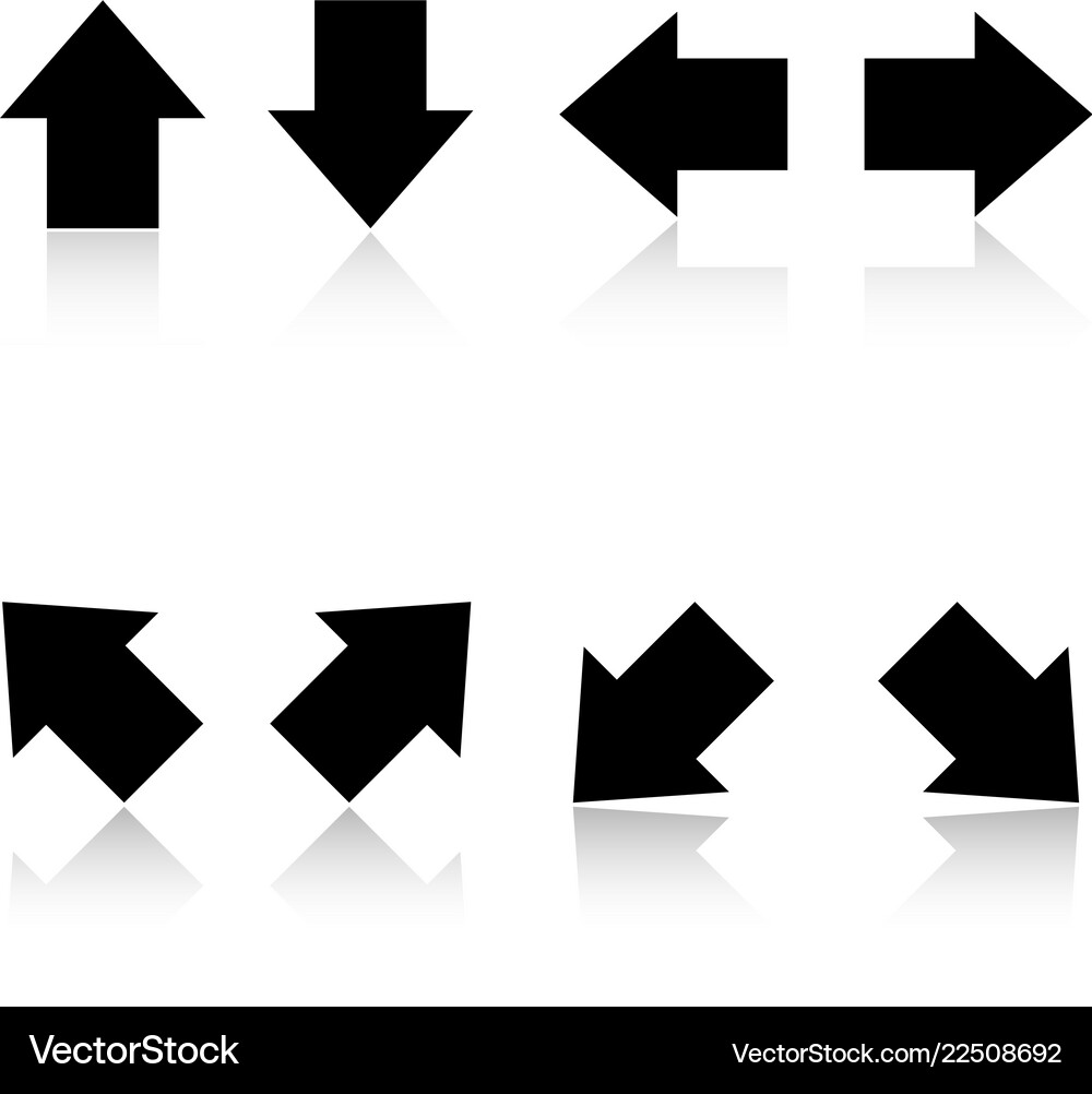 Set of black arrows eps 10 Royalty Free Vector Image