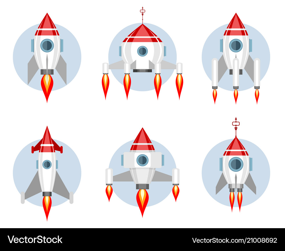 Set of missiles Royalty Free Vector Image - VectorStock
