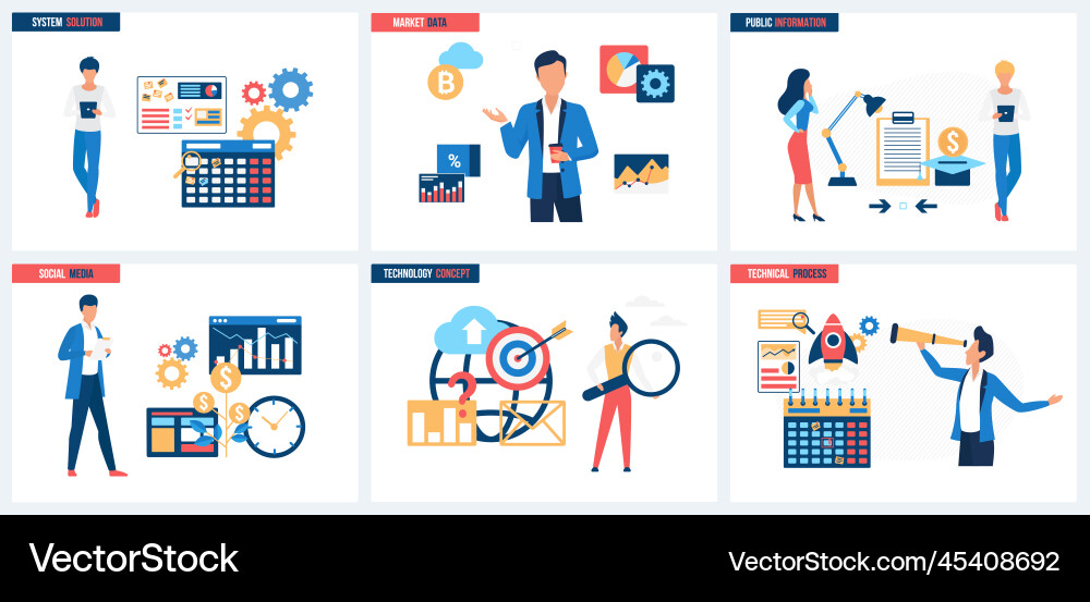 Social media public market information technical Vector Image