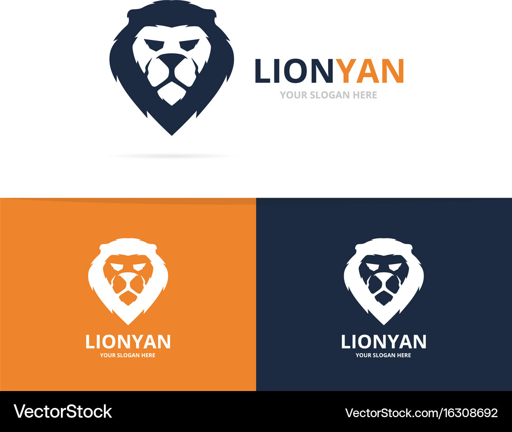 Unique animal and lion logotype design template Vector Image