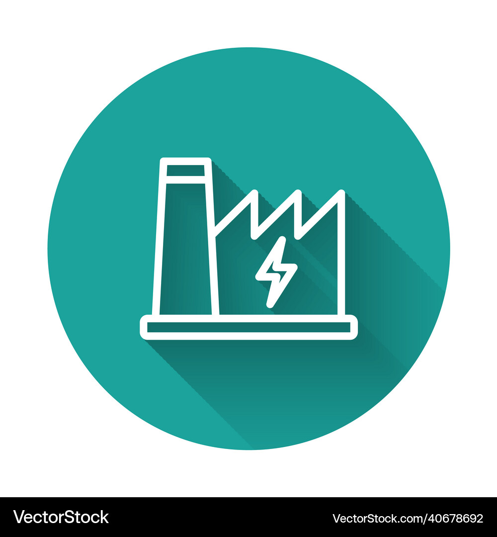 White line nuclear power plant icon isolated Vector Image