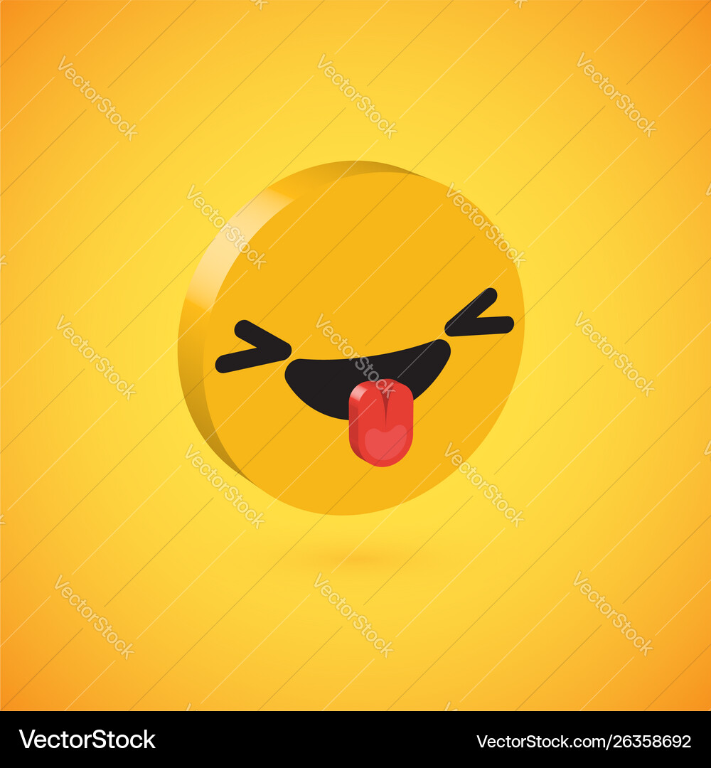 Yellow high detailed 3d disc emoticon Royalty Free Vector