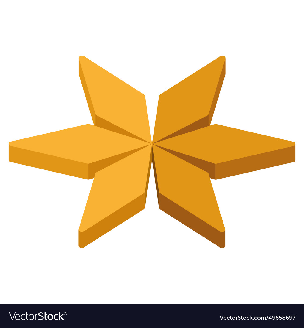 2d isometric star shape icon Royalty Free Vector Image