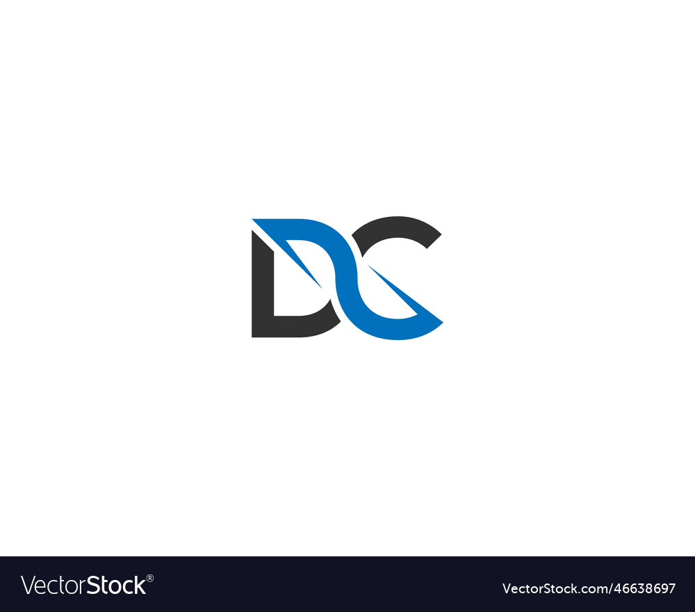 Abstract simple dc letter logo design Royalty Free Vector