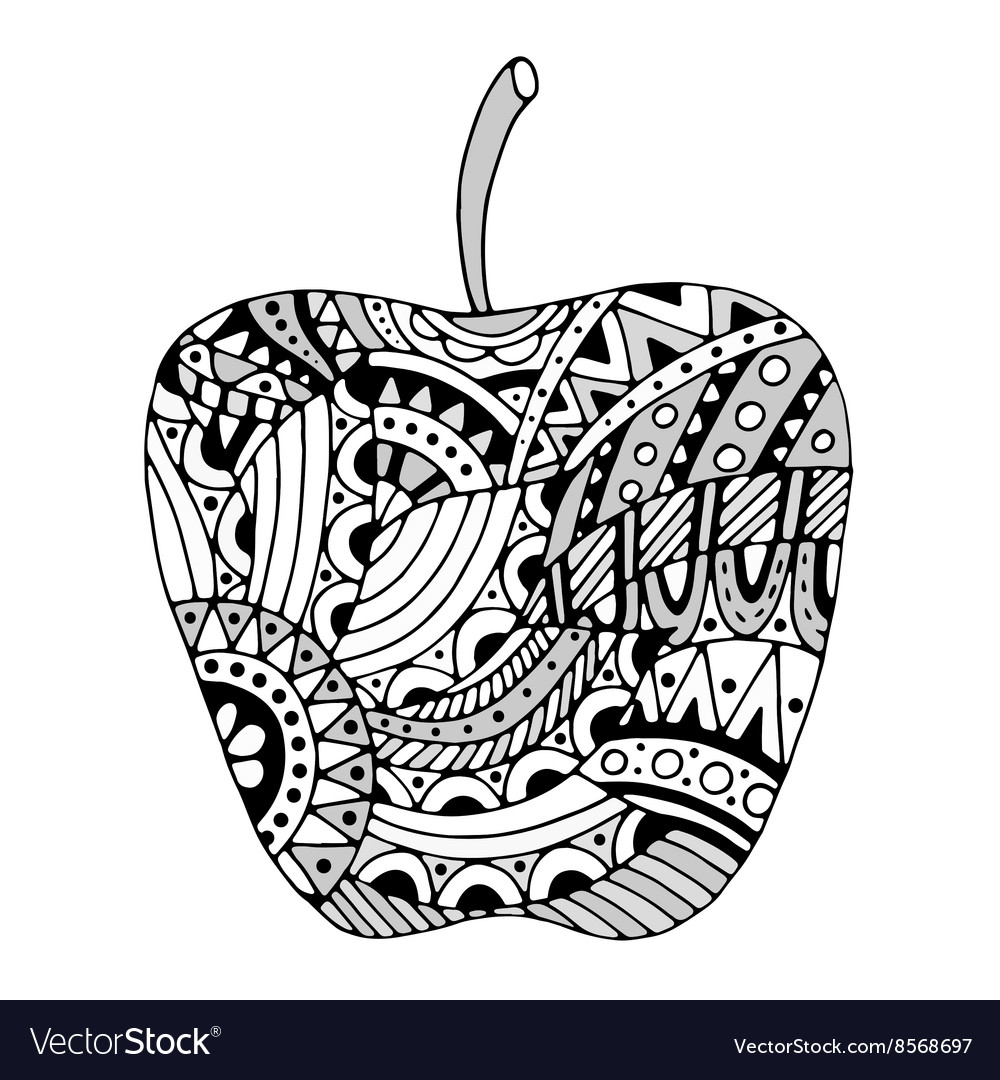 Beautiful patterns stylized apple Royalty Free Vector Image
