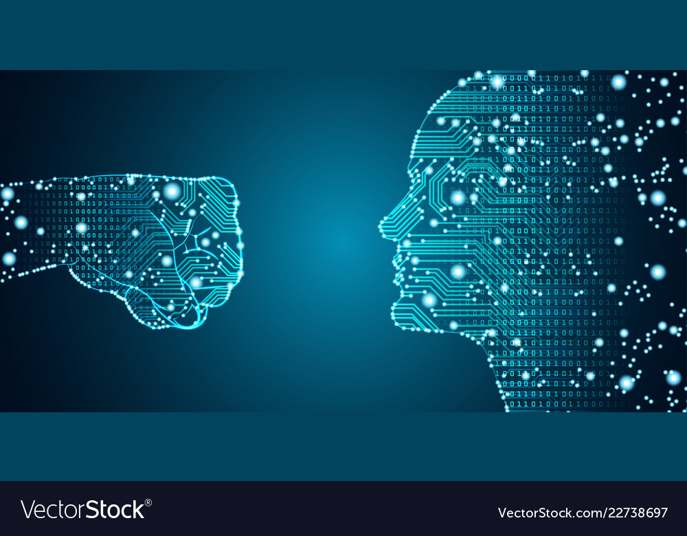 Big data and artificial intelligence hacking Vector Image