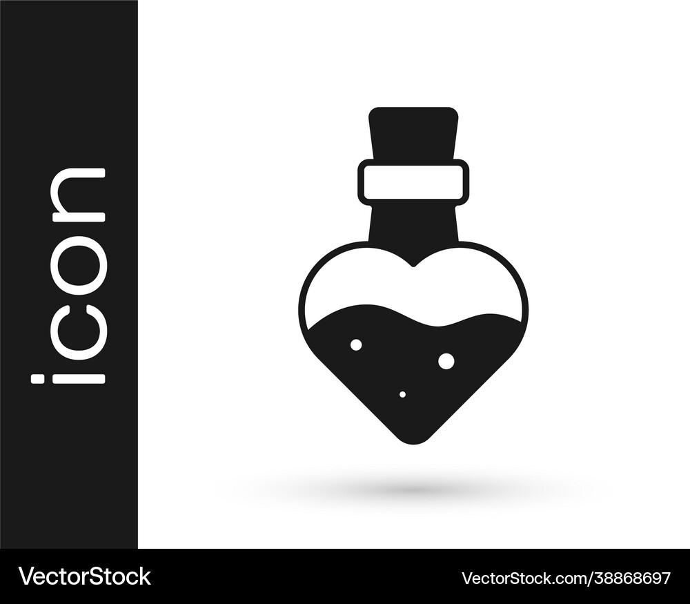 Black bottle with potion icon isolated on white Vector Image