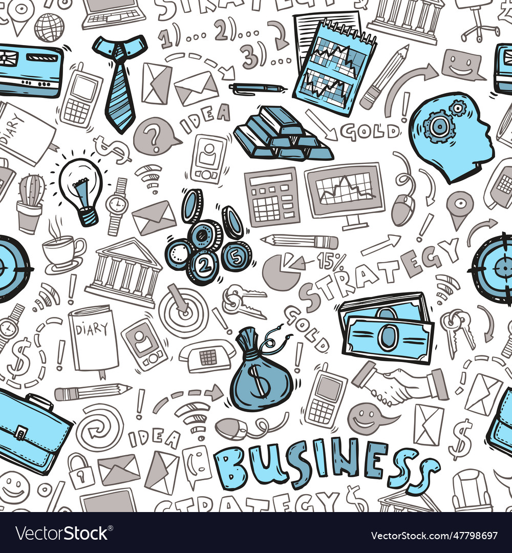 Business seamless pattern Royalty Free Vector Image