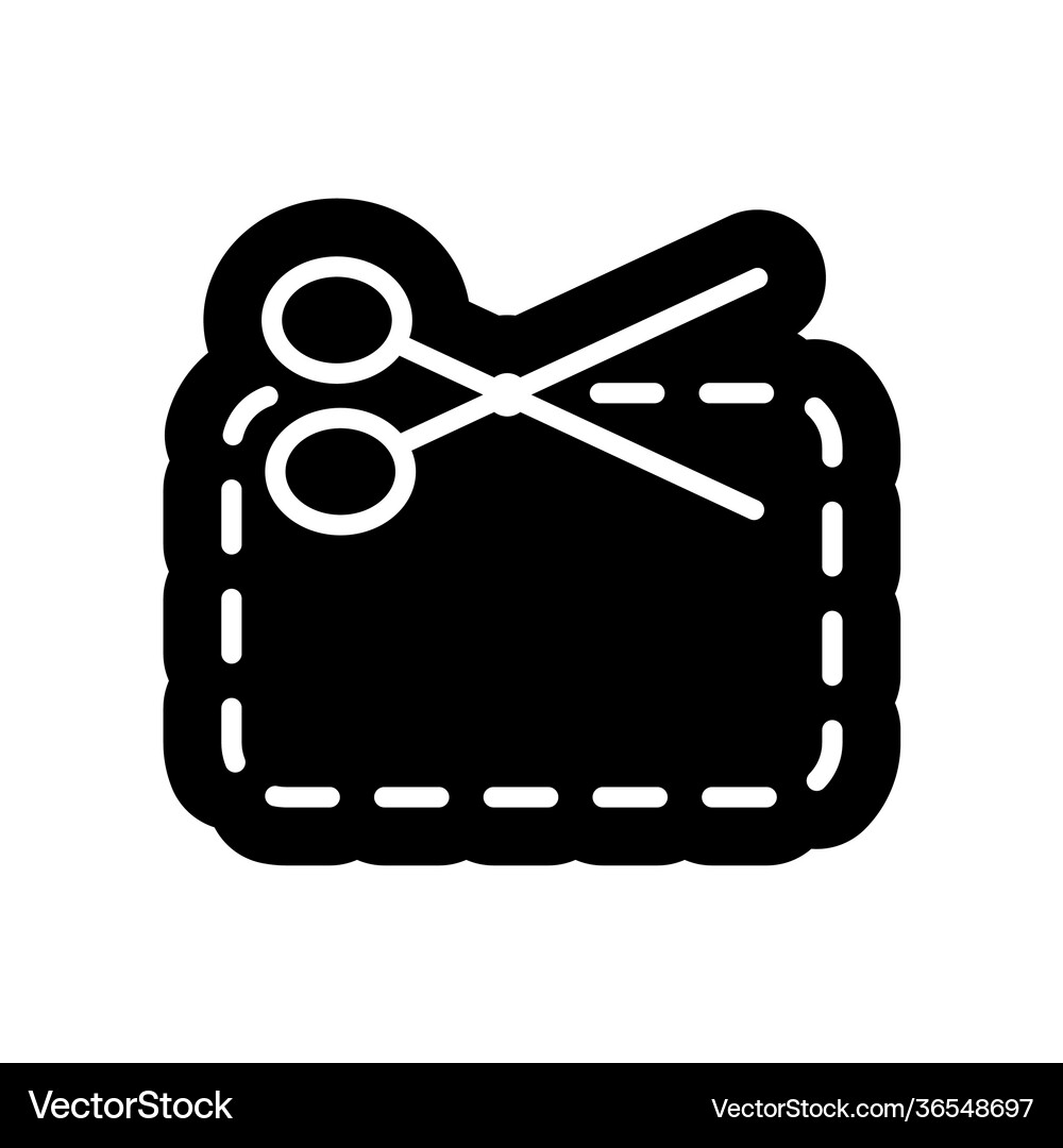 Coupon cutting flat glyph icon Royalty Free Vector Image