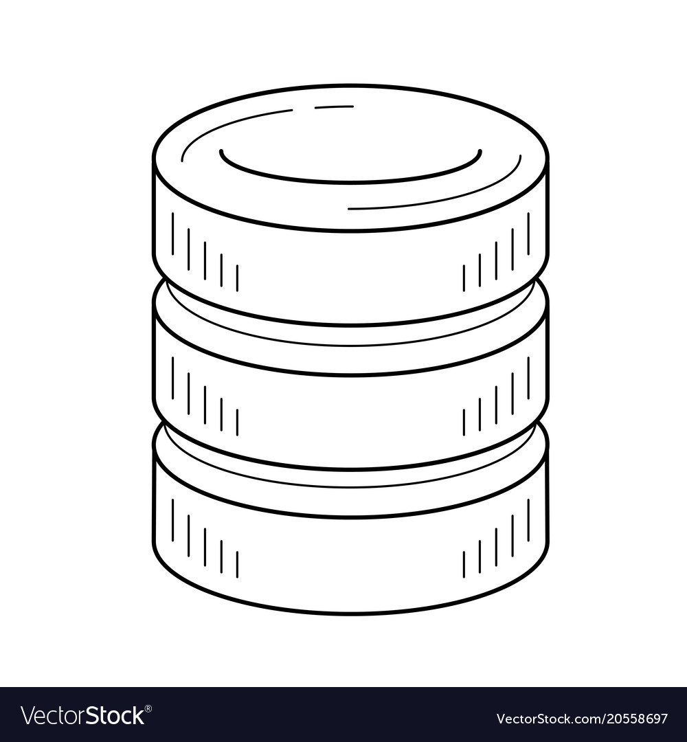 Data Storage Line Icon Royalty Free Vector Image