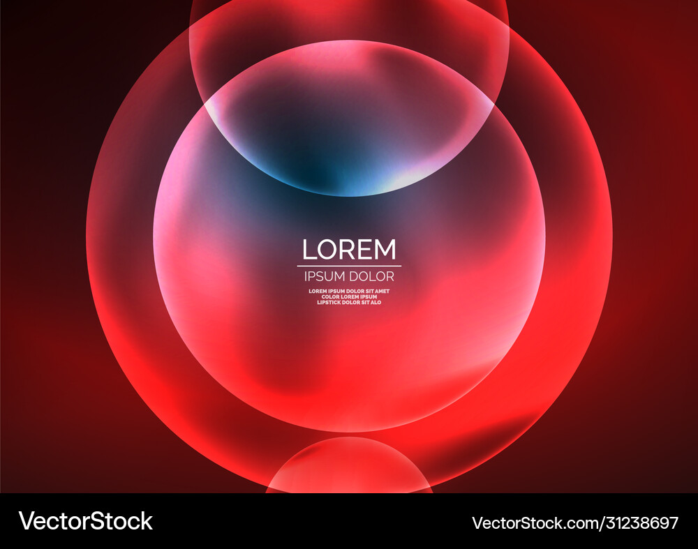 Glowing neon shiny transparent bubbles glass Vector Image