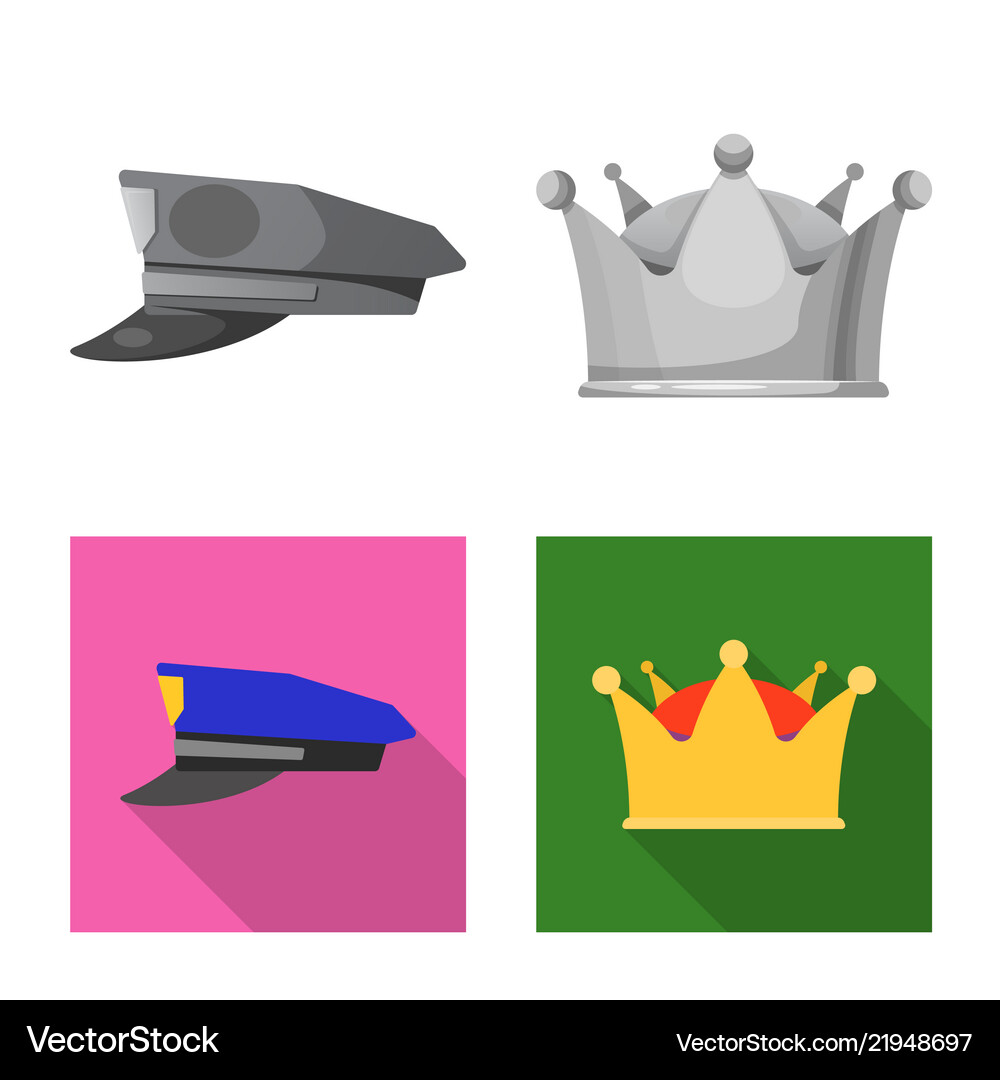 Headgear and cap symbol Royalty Free Vector Image