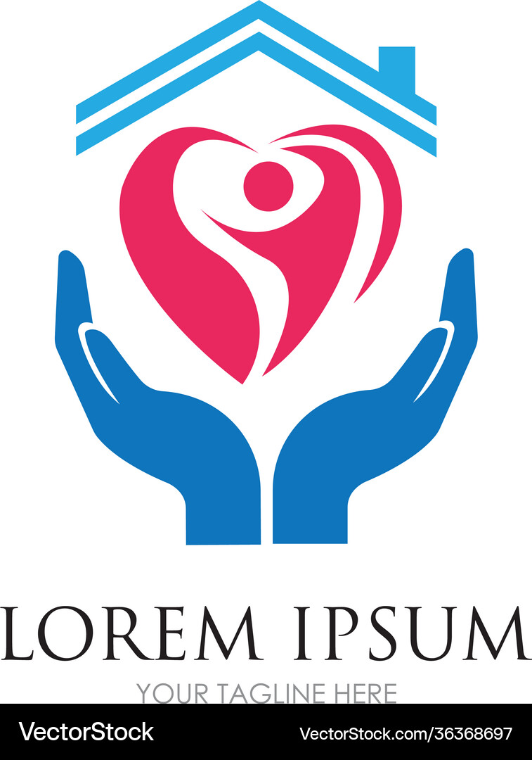 Home care logo design icon symbol Royalty Free Vector Image