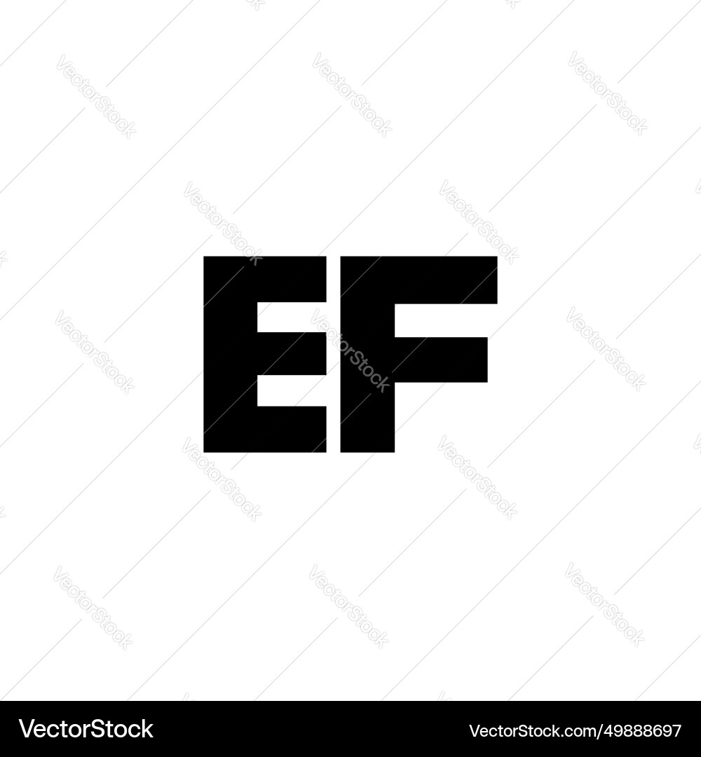 Letter e and f ef logo design template minimal Vector Image