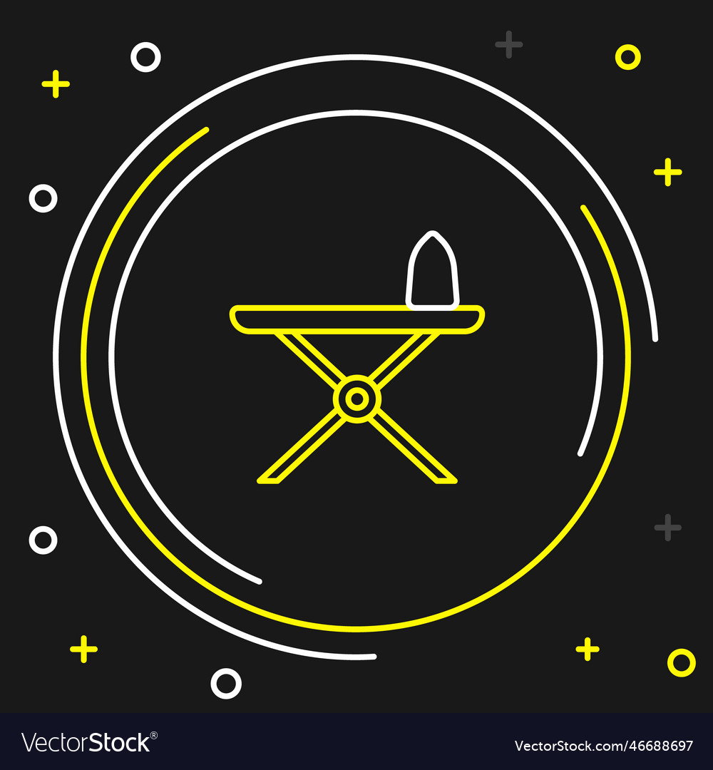 Line Electric Iron And Ironing Board Icon Isolated
