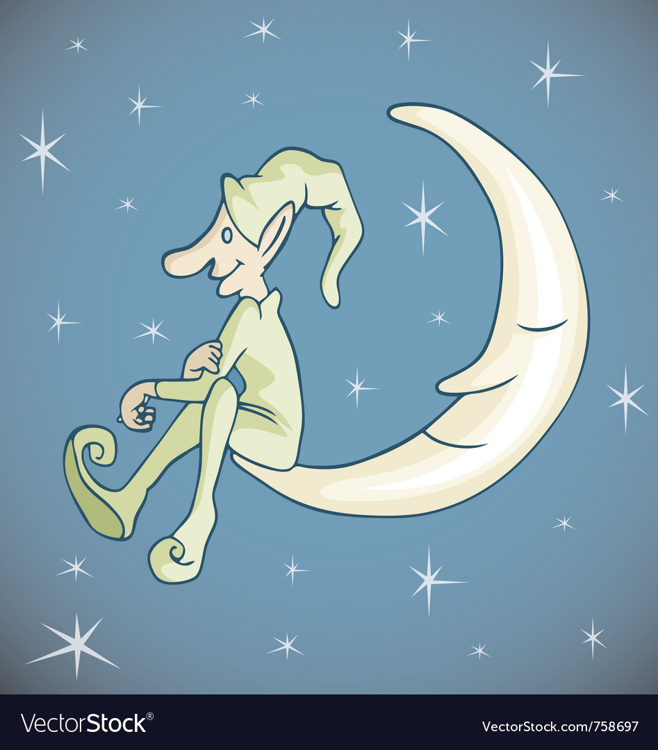 Moon elf Royalty Free Vector Image - VectorStock