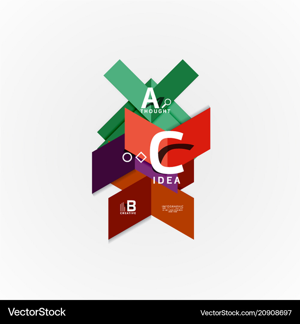 Paper infographic banner template with a b c Vector Image