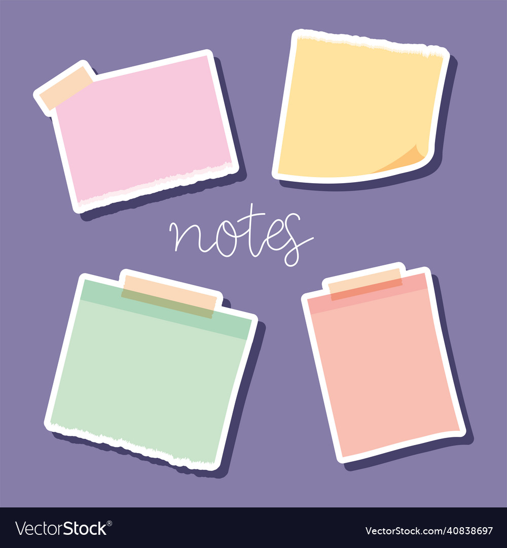 Ripped notes set Royalty Free Vector Image - VectorStock