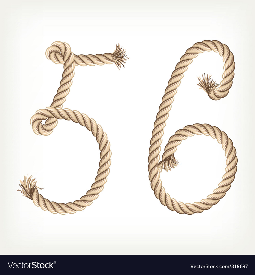 Rope digits Royalty Free Vector Image - VectorStock