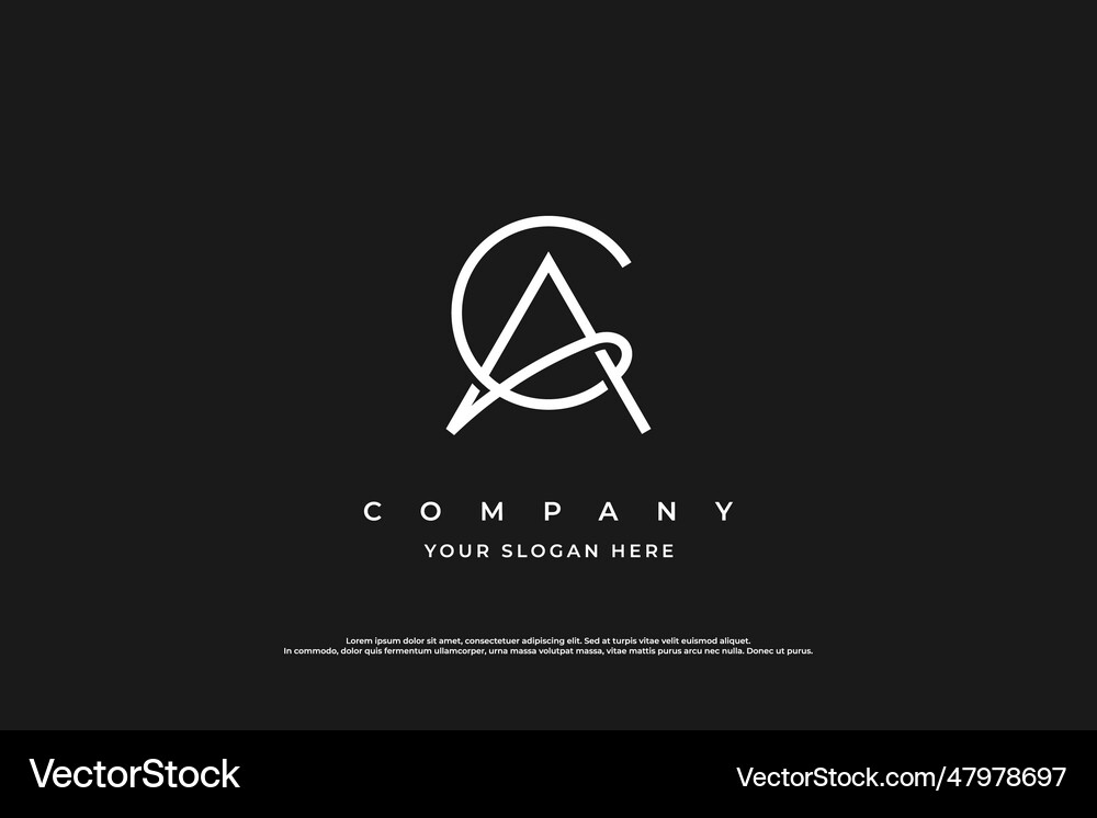 Simple and minimal letter ac or ca monogram logo Vector Image