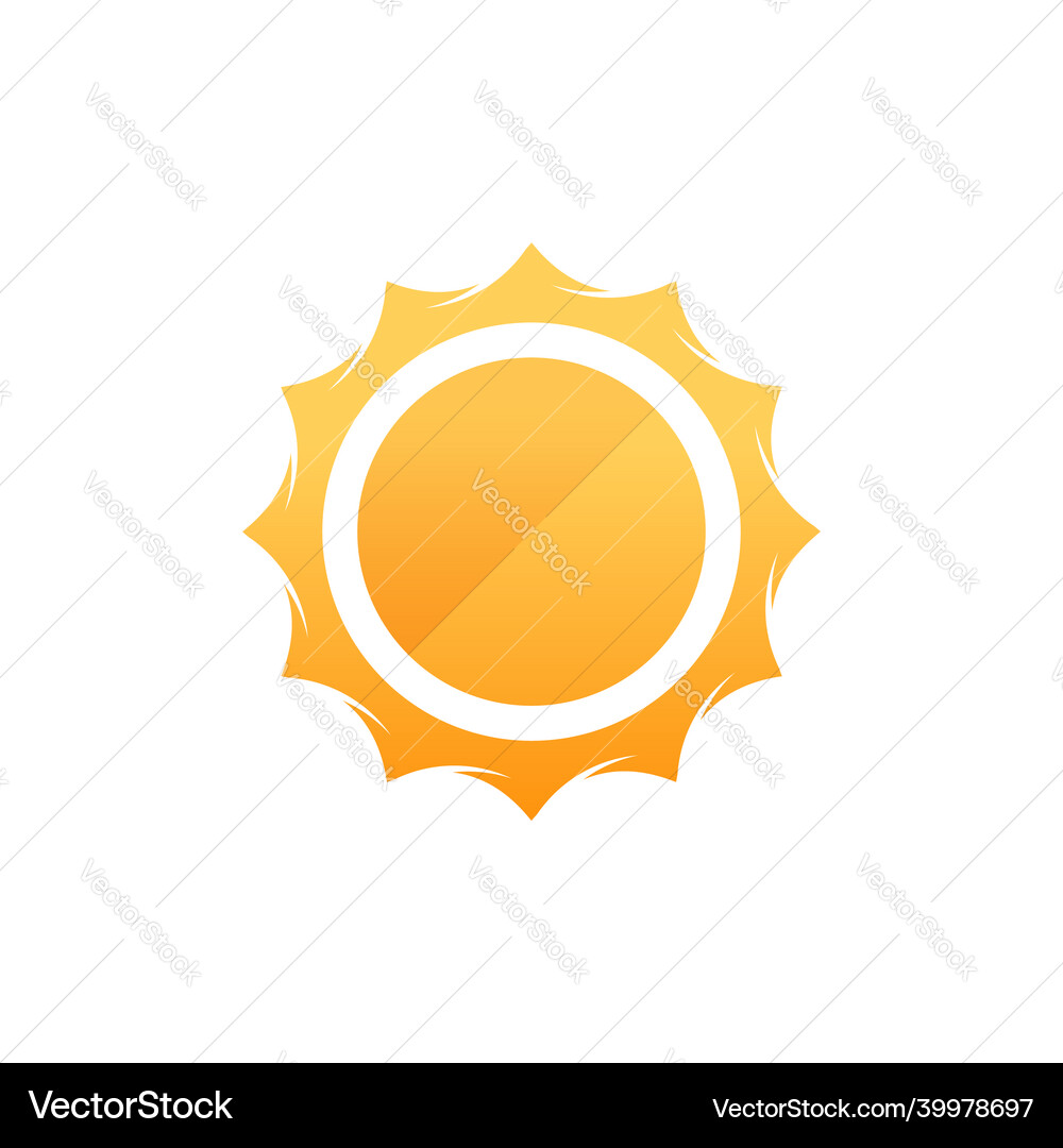 Sun modern icon sunny circle shape summer symbol Vector Image