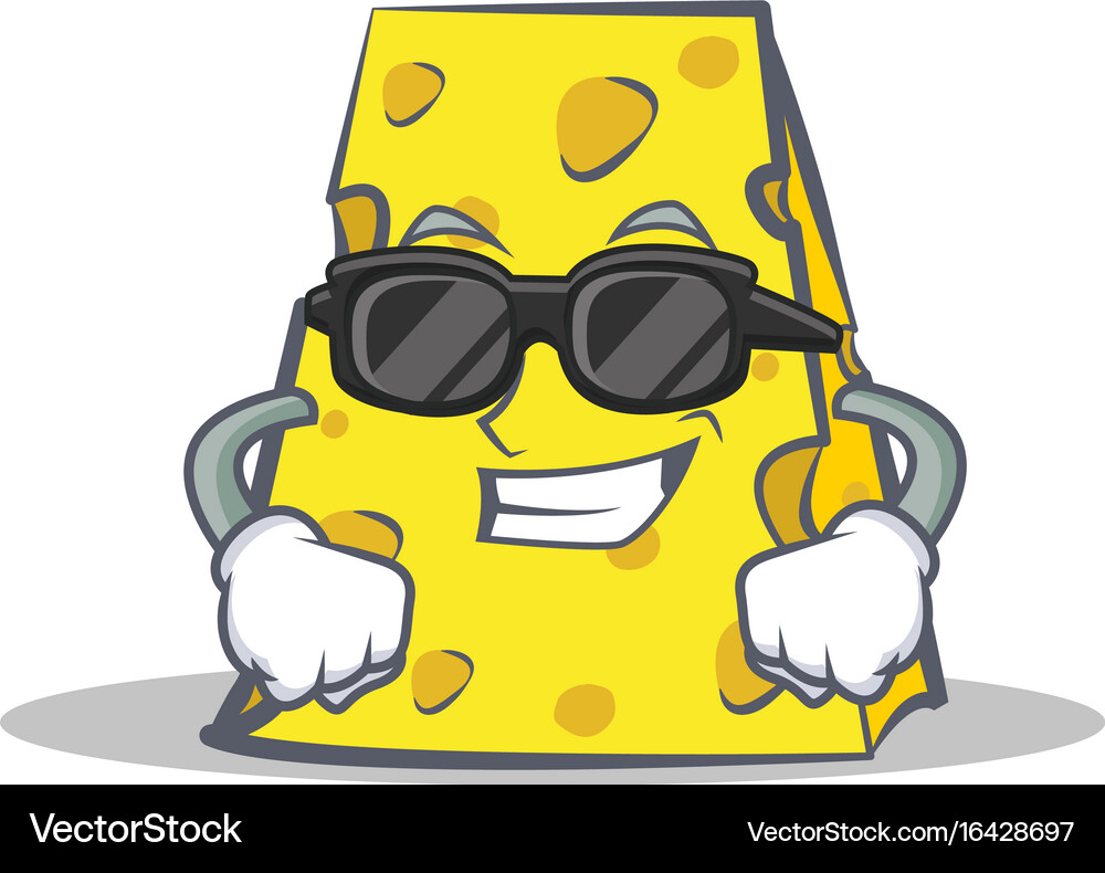Super cool cheese character cartoon style Vector Image