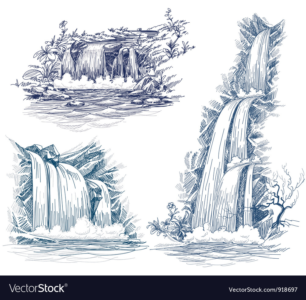 Water fall Royalty Free Vector Image - VectorStock