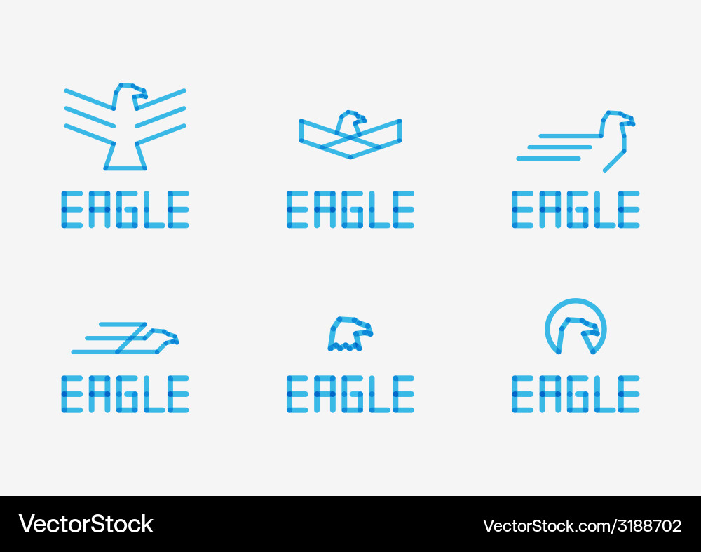 Abstract birds signs - icons set Royalty Free Vector Image
