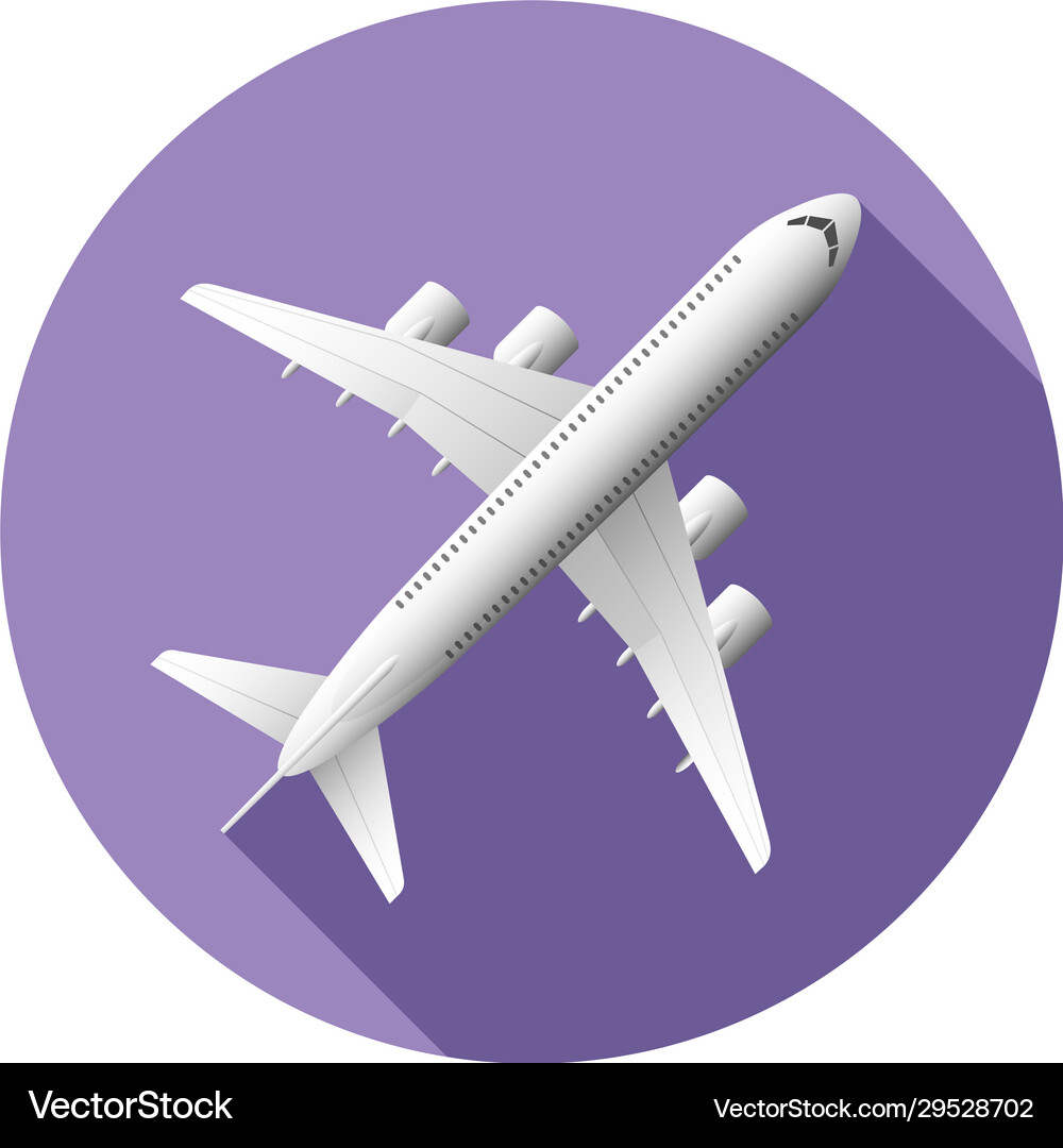 Airplane with shadow travel flight icon collection