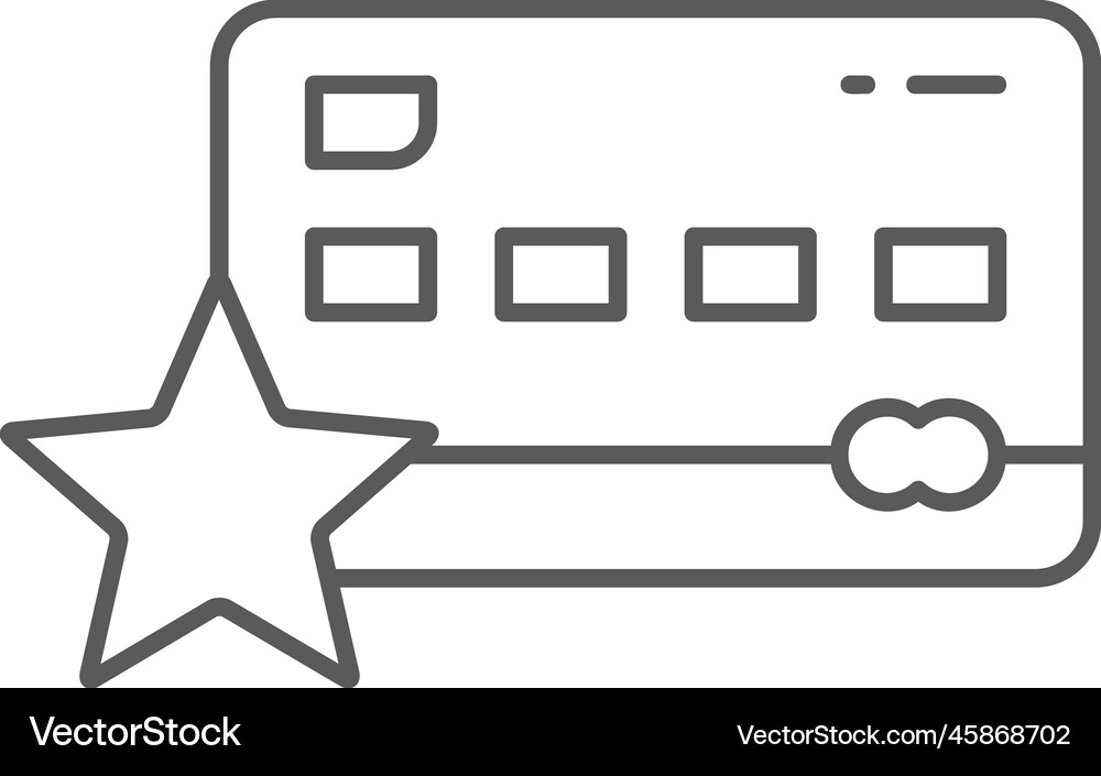 Credit card with star star rating feedback Vector Image