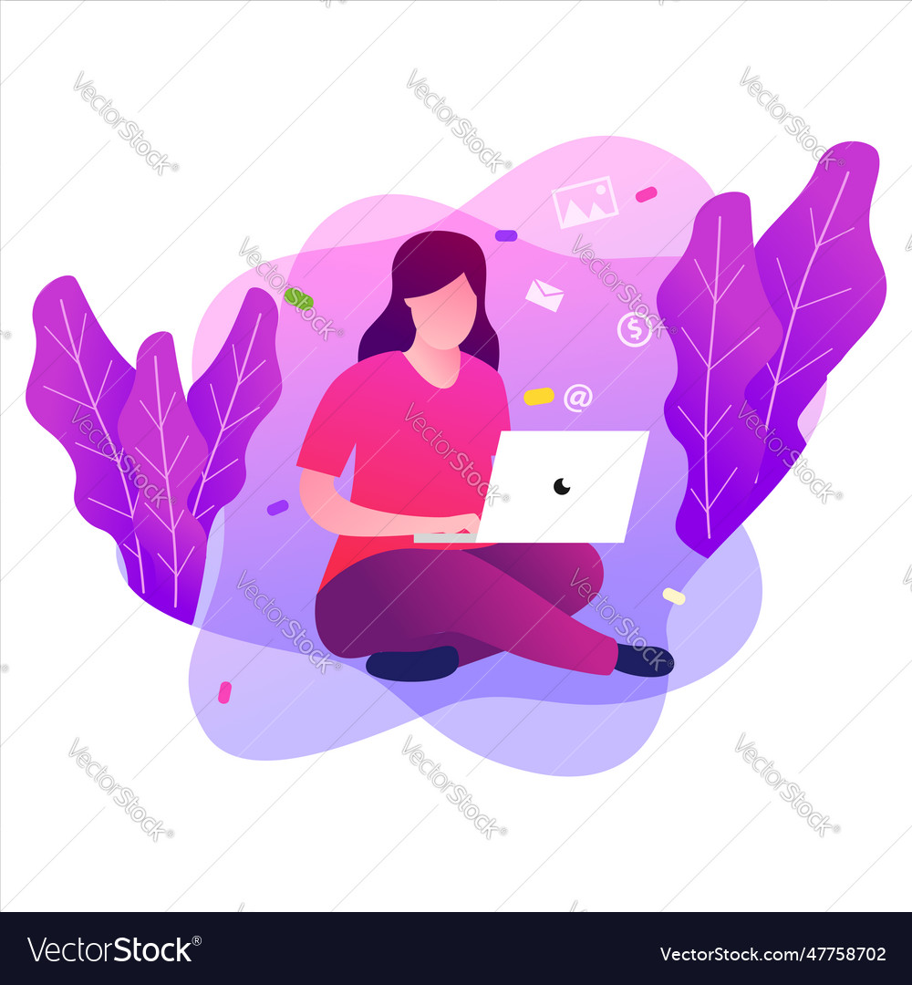 Female worker flat design Royalty Free Vector Image
