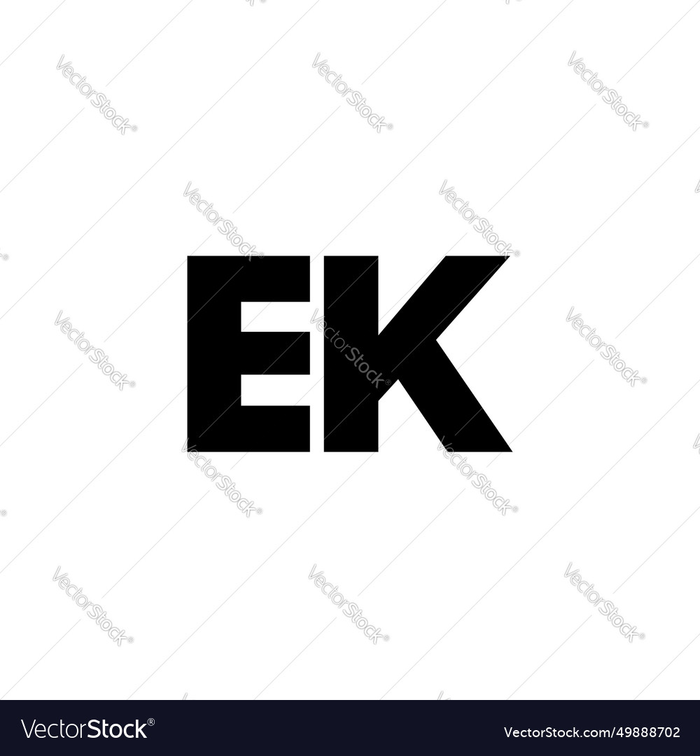 Letter e and k ek logo design template minimal Vector Image