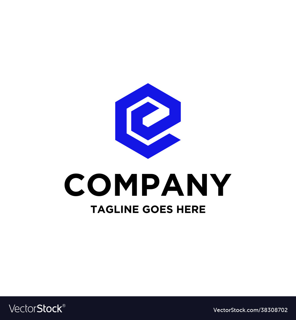 Letter e initial logo Royalty Free Vector Image