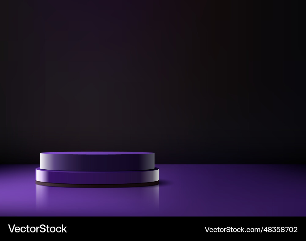 Luxury interior concept shiny purple podium Vector Image