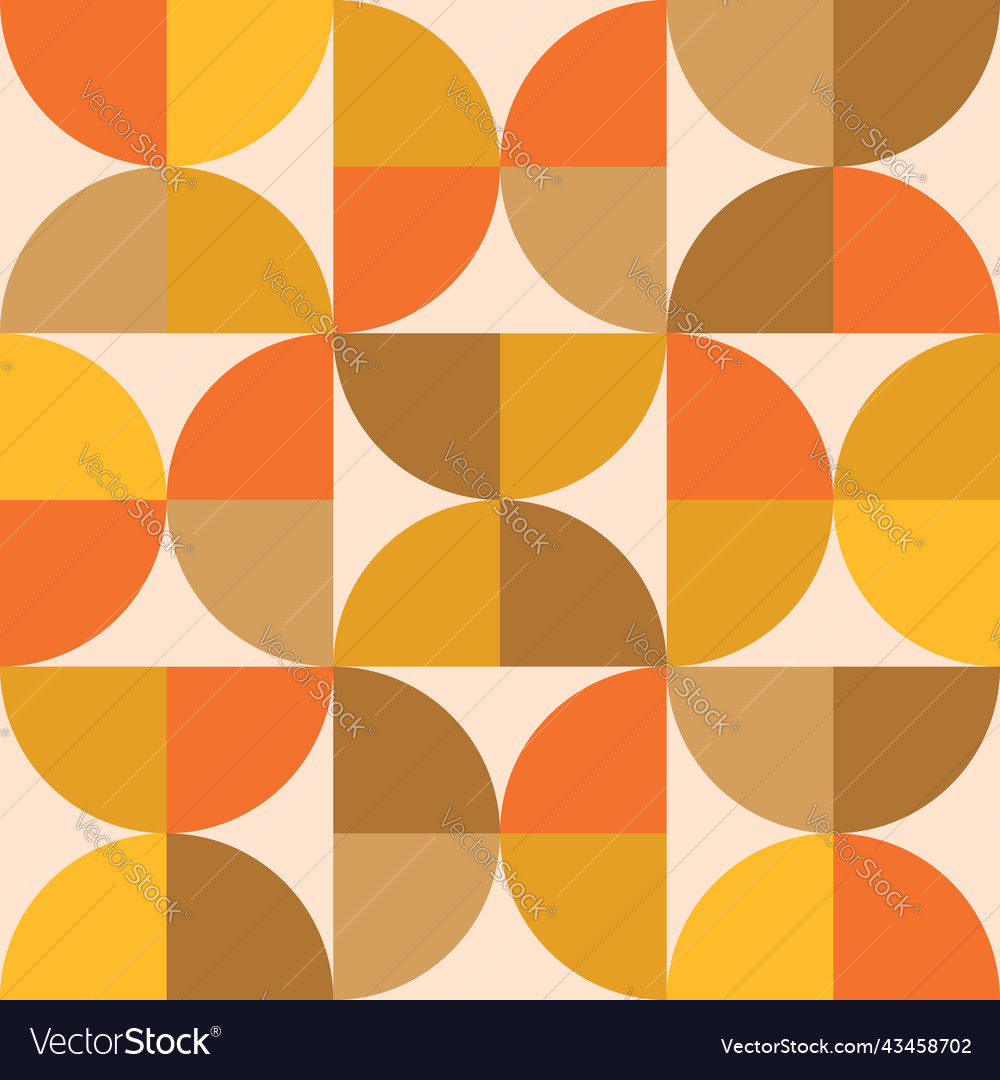 Mid century modern half circles seamless pattern Vector Image
