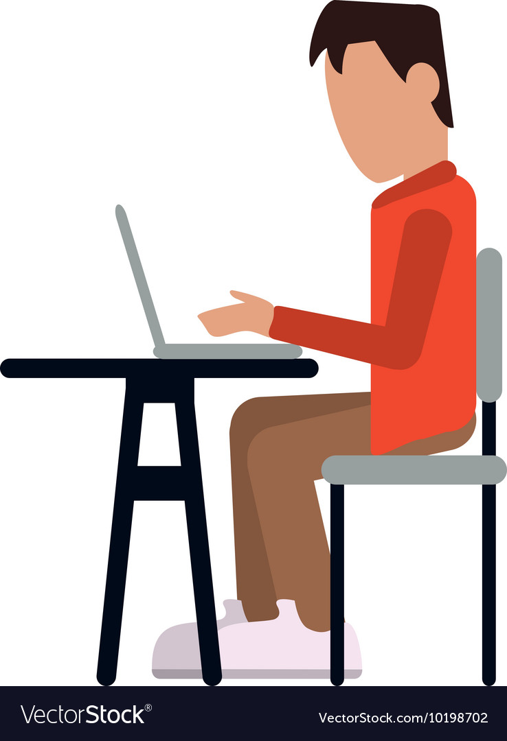 Person using laptop icon Royalty Free Vector Image Person using laptop icon Royalty Free Vector Image