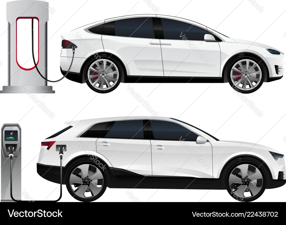 Set of electric suv Royalty Free Vector Image - VectorStock
