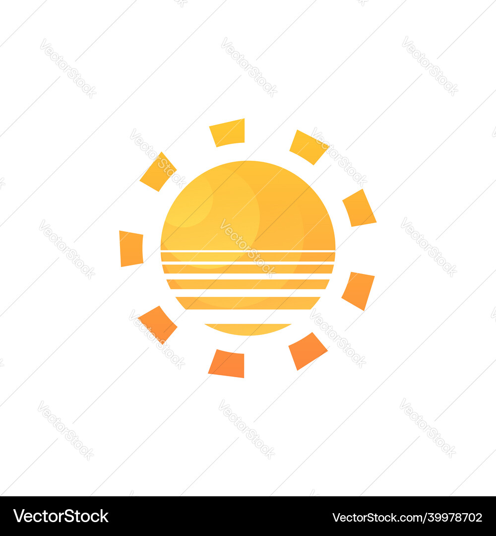 Sun modern icon sunny circle shape summer symbol Vector Image