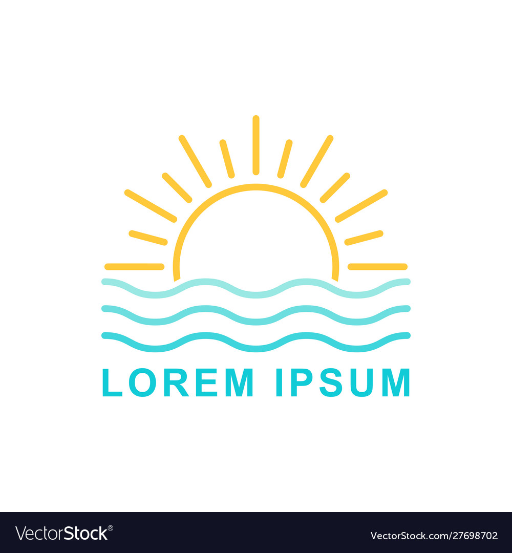 Sunset logo design Royalty Free Vector Image - VectorStock