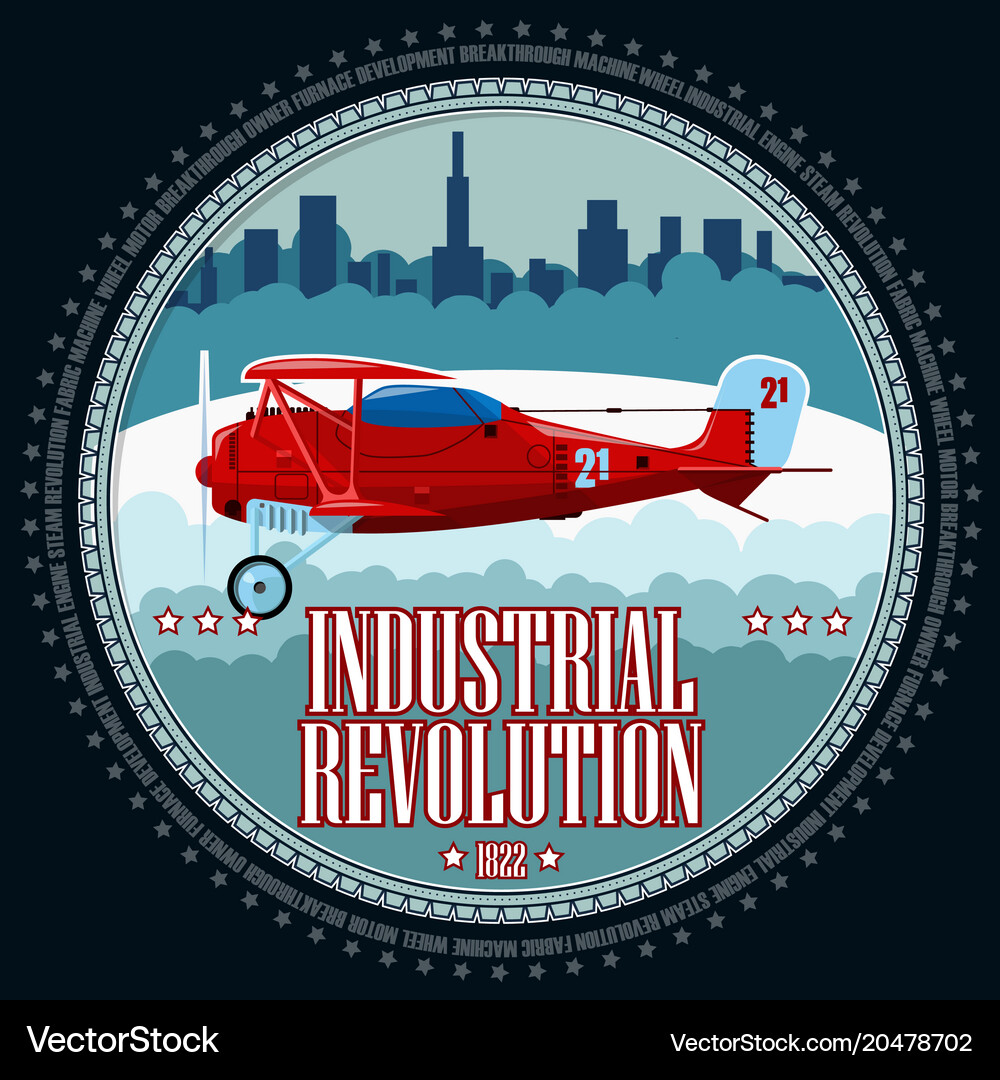 T-shirt or poster red airplane Royalty Free Vector Image