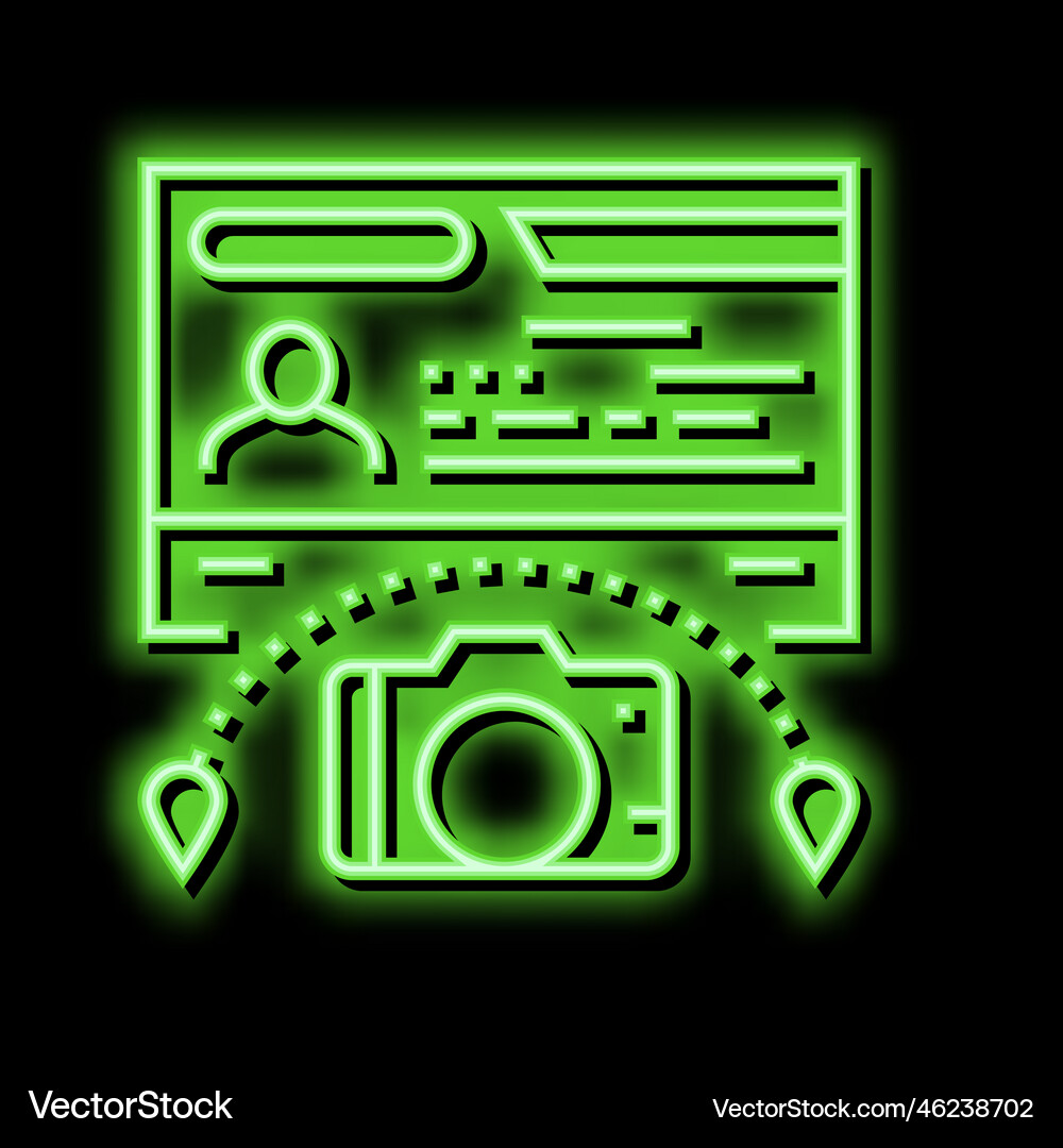 Tourist visa neon glow icon Royalty Free Vector Image