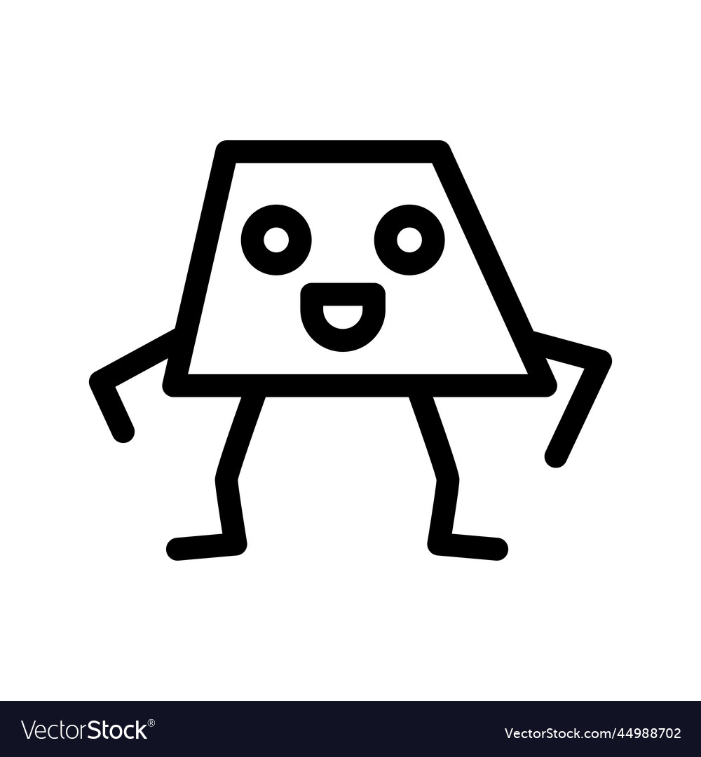 Trapezoid geometric shape character line icon Vector Image Trapezoid geometric shape character line icon Vector Image