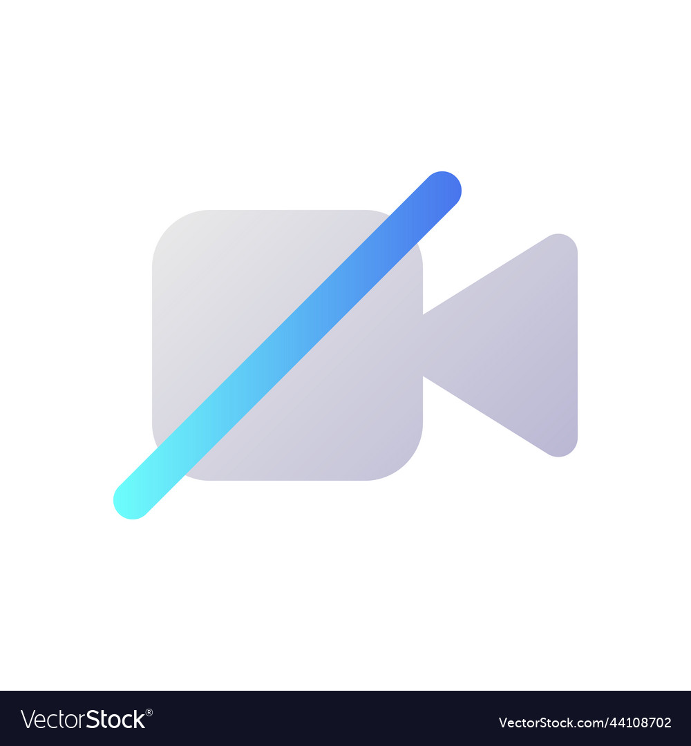 Turn off camera pixel perfect flat gradient Vector Image Turn off camera pixel perfect flat gradient Vector Image