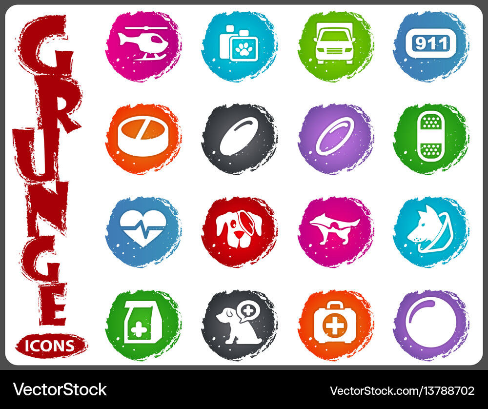 Veterinary clinic icons set Royalty Free Vector Image