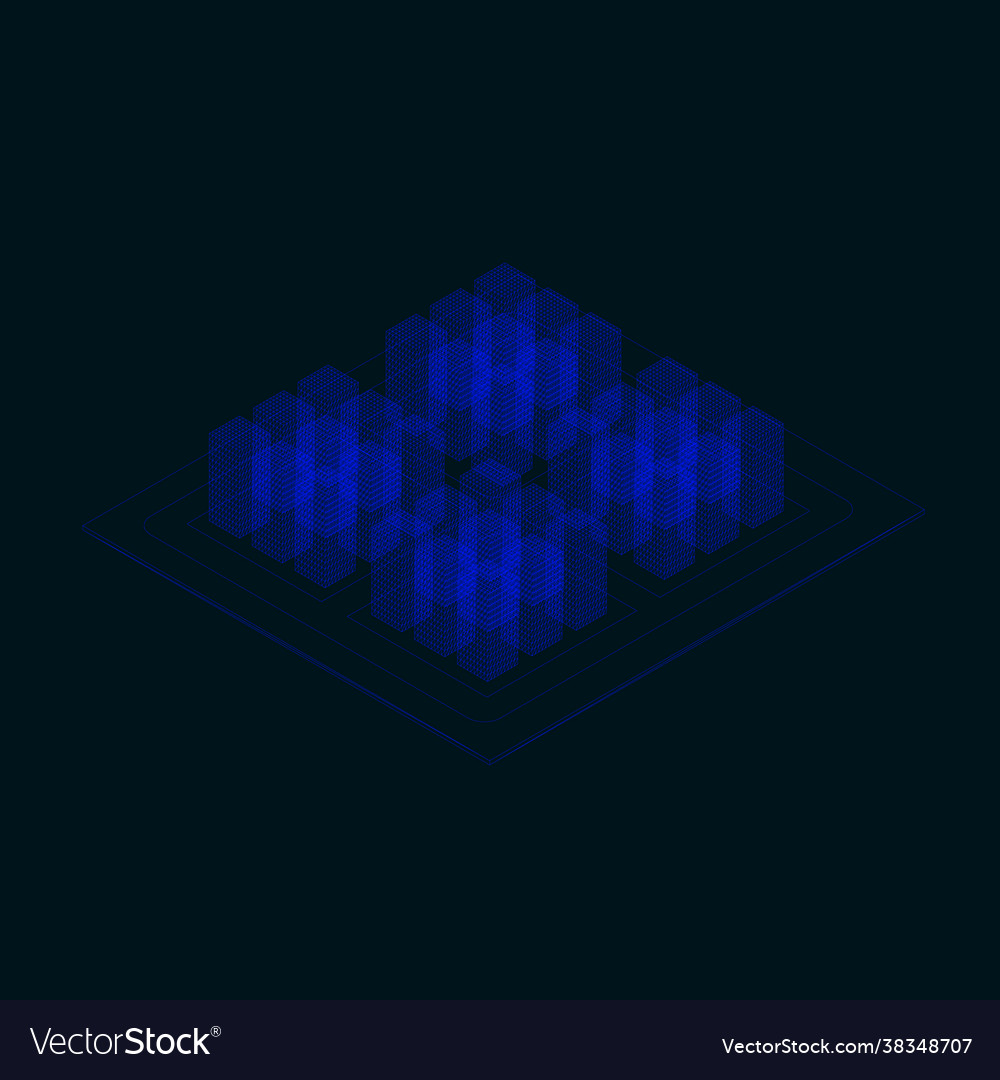 Abstract background with a wireframe multi Vector Image