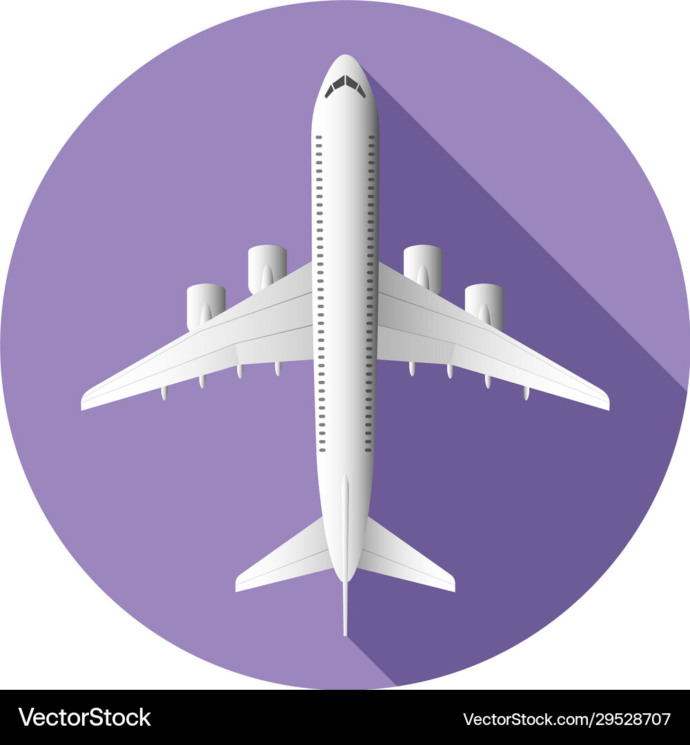 Airplane with shadow travel flight icon collection
