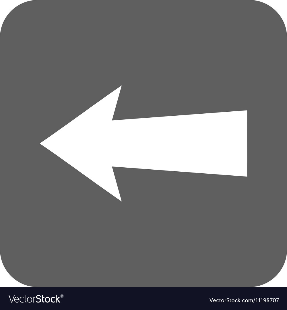 Arrow left flat squared icon Royalty Free Vector Image