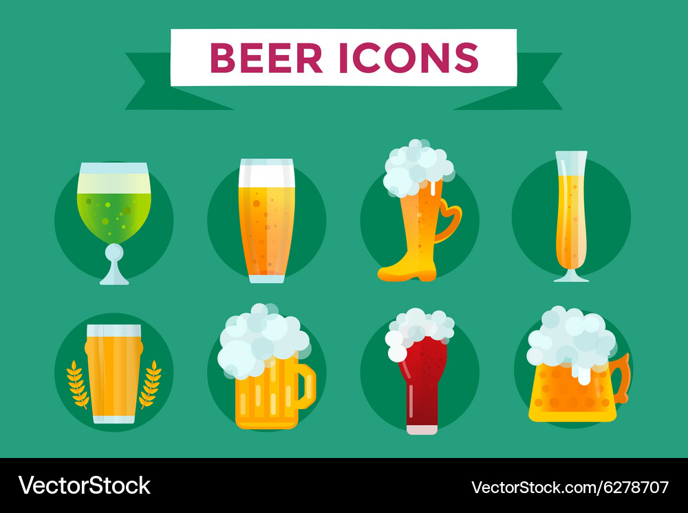 Beer bottle sign icons set Royalty Free Vector Image