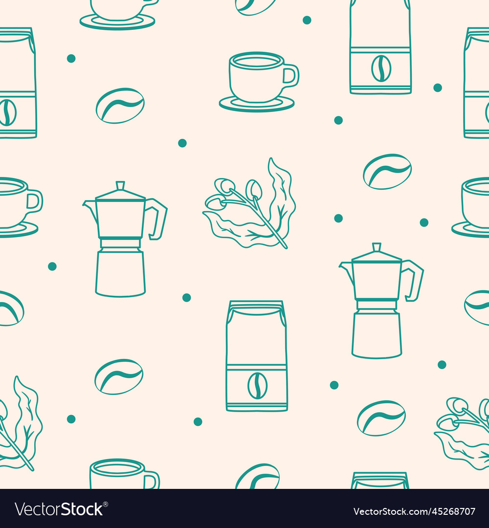 Coffee products pattern Royalty Free Vector Image